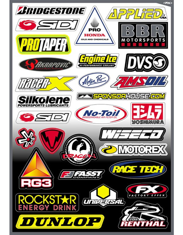 Planche stickers différents sponsors