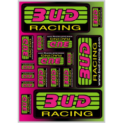 Planche de stickers avec logo bud racing format A4